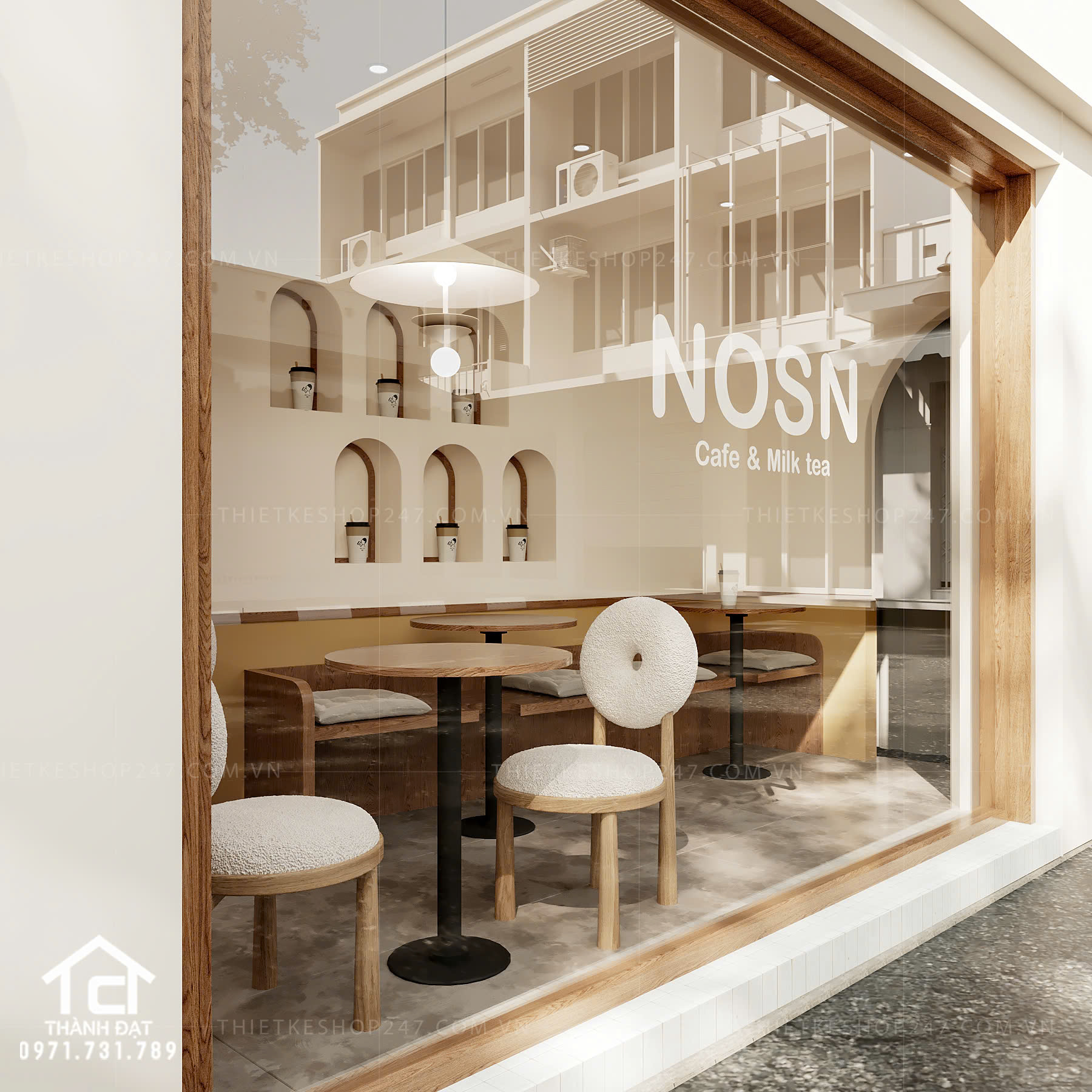 Thiết kế quán trà sữa, cafe đẹp ấn tượng và sang trọng – NOSN